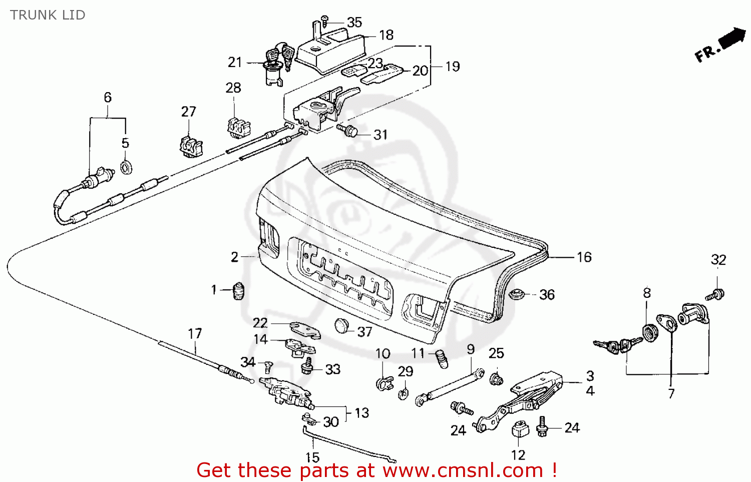 68500SR4V50ZZ: Lid Comp,trunk Honda - buy the 68500-SR4-V50ZZ at CMSNL