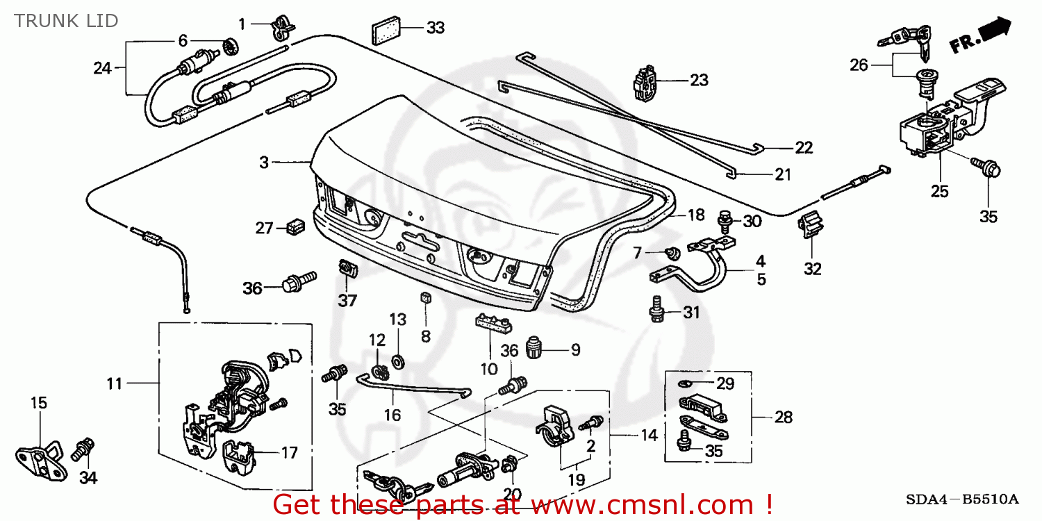 68500SDAA91ZZ: Lid Comp,trunk (d Honda - buy the 68500-SDA-A91ZZ at CMSNL