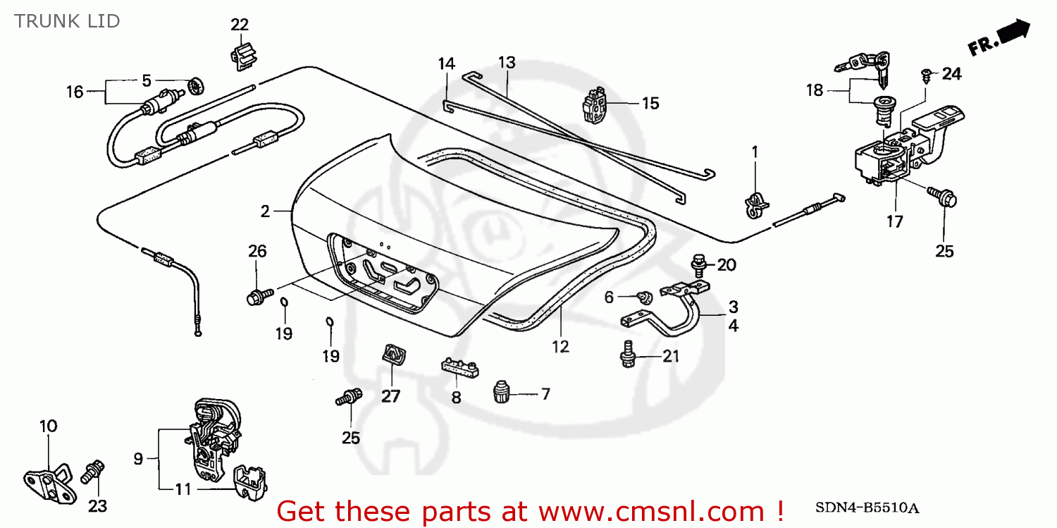 68500SDNA91ZZ: Lid Comp,trunk (d Honda - buy the 68500-SDN-A91ZZ at CMSNL