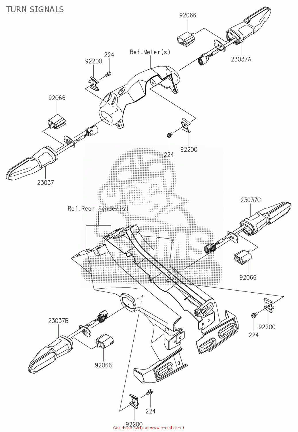 230370461: Lamp-assy-signal,led, Kawasaki - buy the 23037-0461 at CMSNL