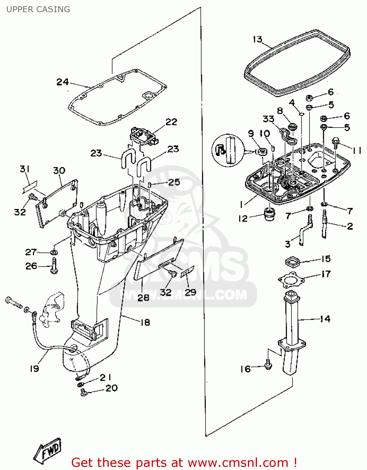 6G945111034D: Casing, Upper Yamaha - buy the 6G9-45111-03-4D at CMSNL