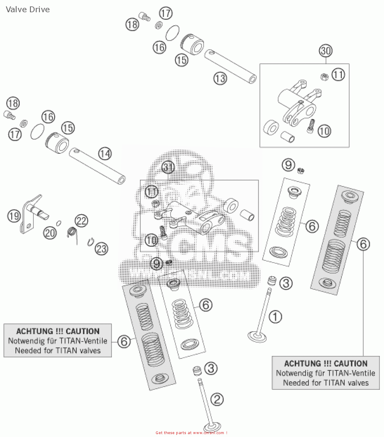 END CAP ROCKER ARM SHAFT for 520 MXC RACING USA 2002 - order at CMSNL
