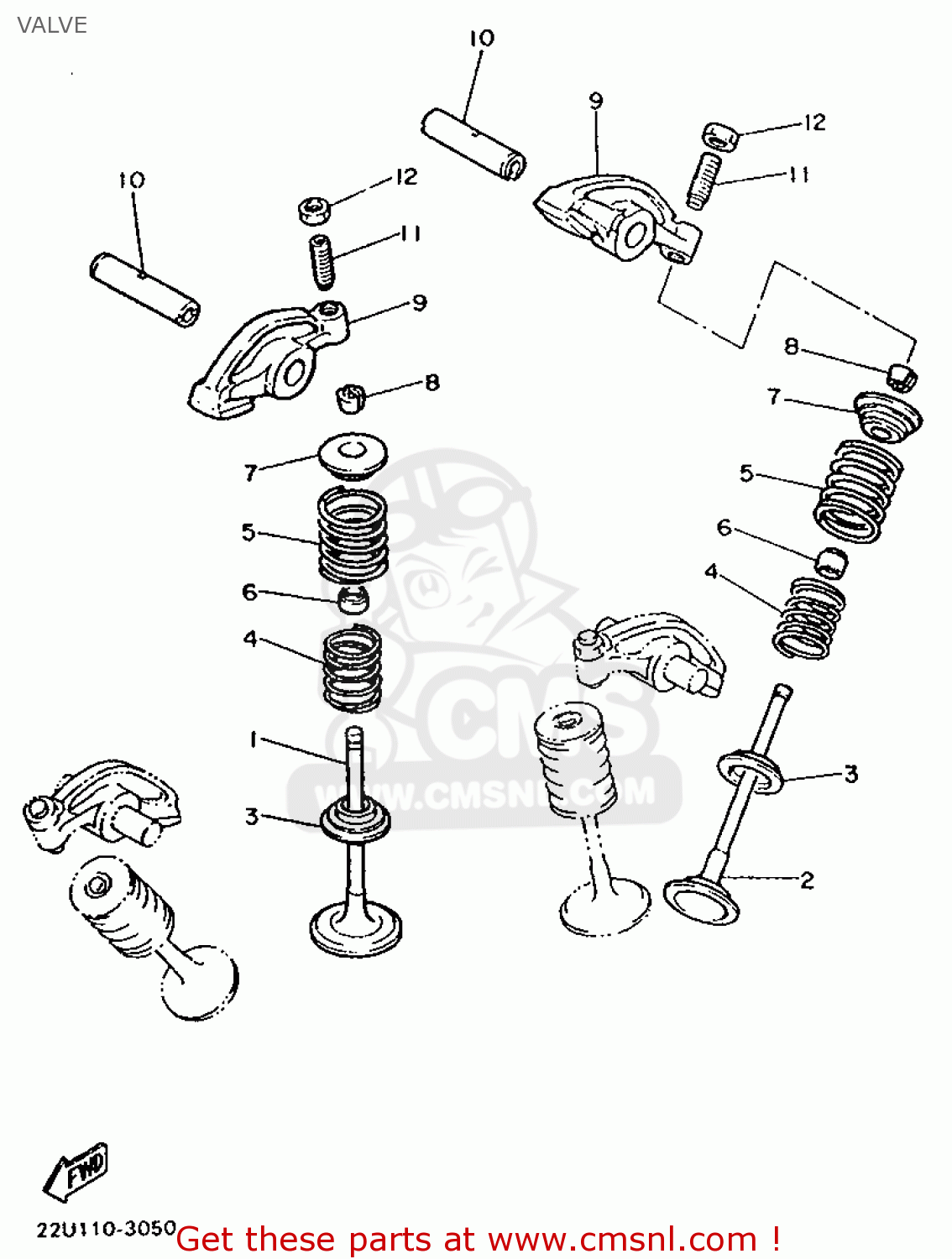 22U1215600: Shaft, Rocker 2 Yamaha - buy the 22U-12156-00 at CMSNL