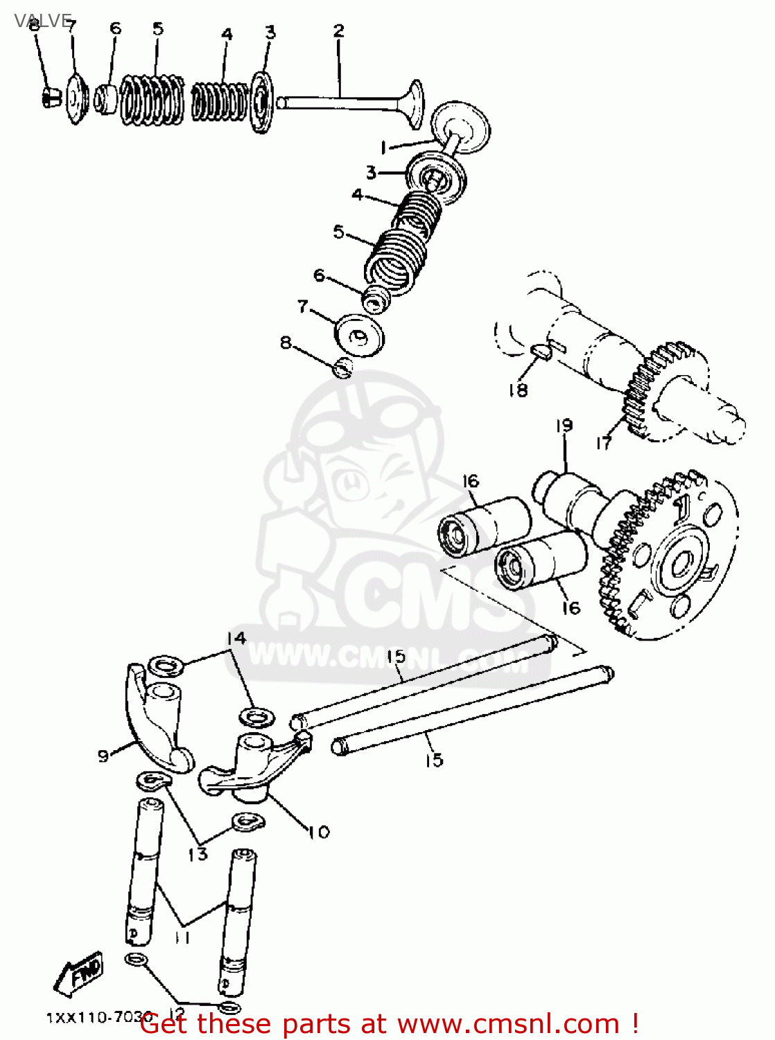 25G1215600: Shaft, Rocker 2 Yamaha - buy the 25G-12156-00 at CMSNL