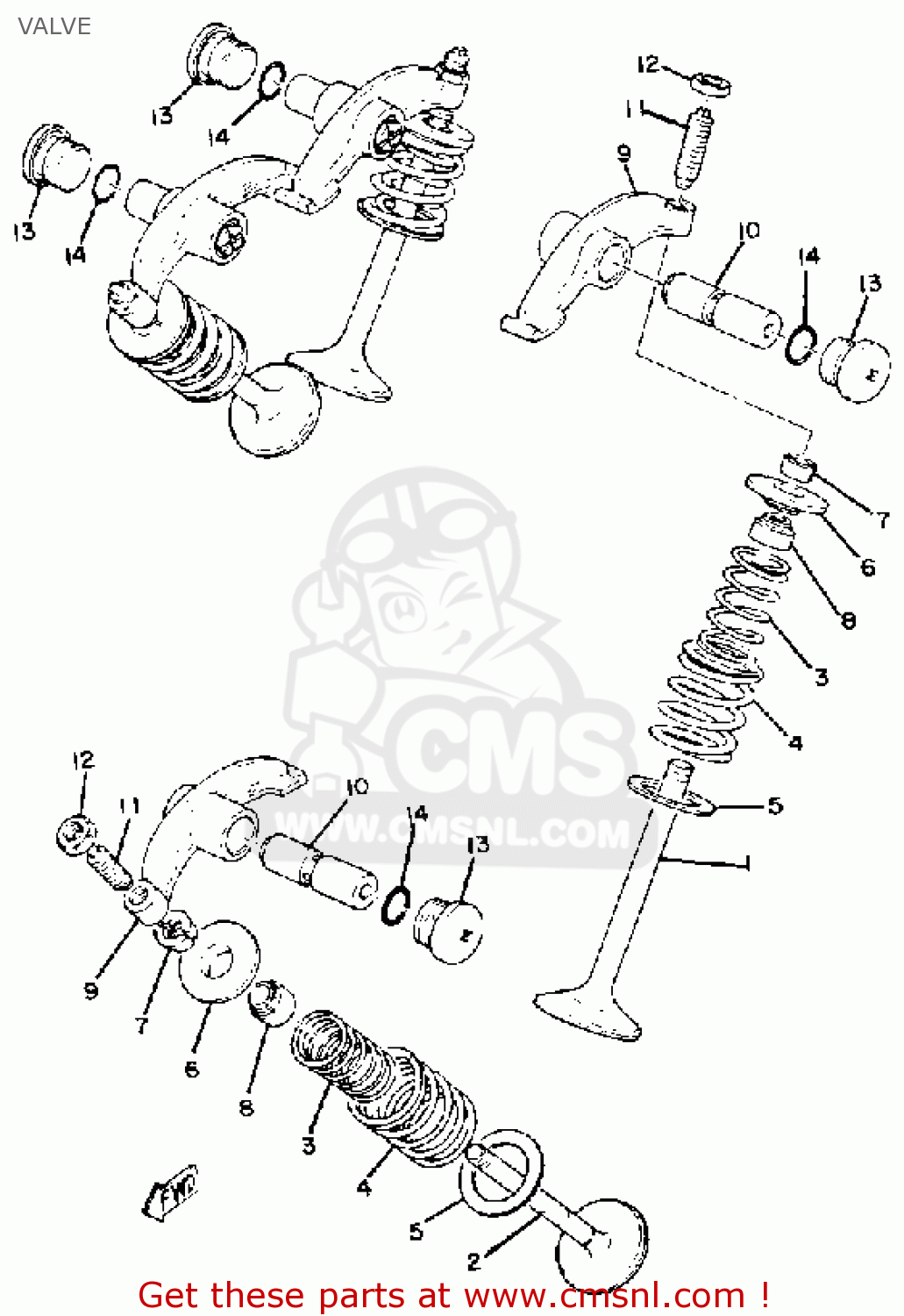 SHAFT, ROCKER for XS650S 1978 USA - order at CMSNL