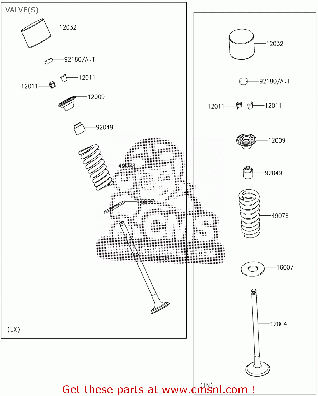 120050770: Valve-exhaust Kawasaki - buy the 12005-0770 at CMSNL