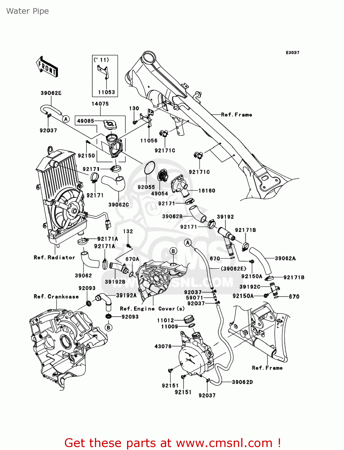 110561356: Bracket Kawasaki - buy the 11056-1356 at CMSNL
