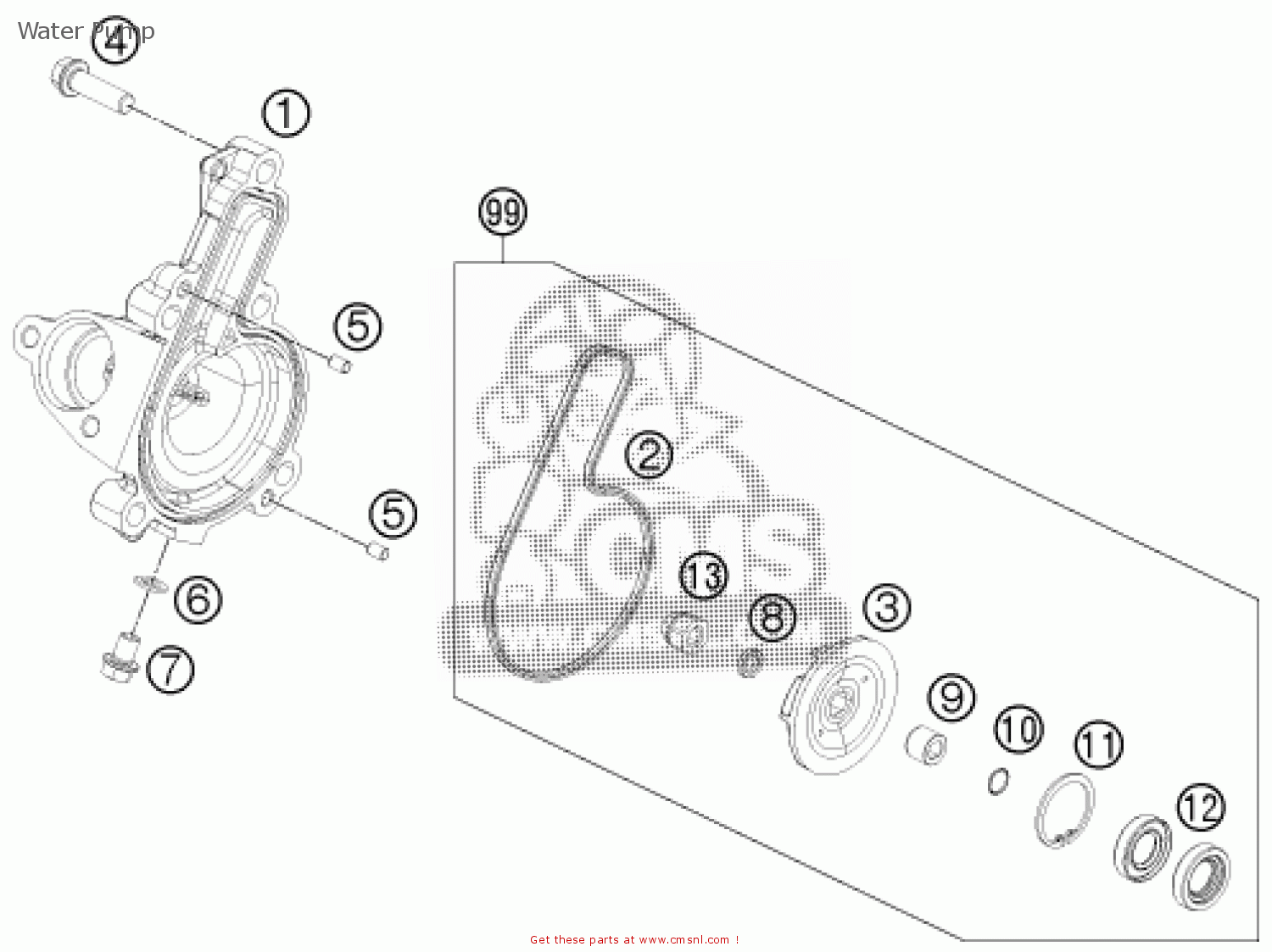 WATER PUMP ROTOR for 390 Duke, orange, Europe 2018 - order at CMSNL