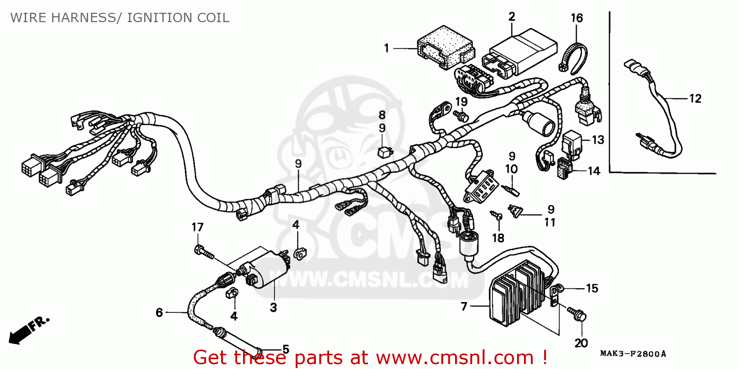 31600MAK000: Reg Rect Assy Honda - buy the 31600-MAK-000 at CMSNL