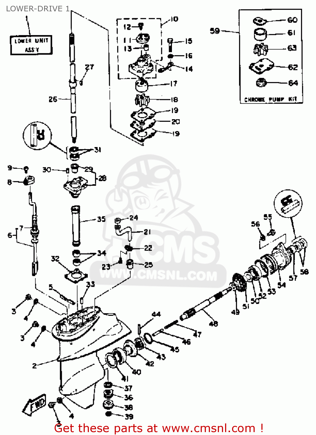 Yamaha 9.9H/15H 1986-1989 LOWER-DRIVE 1 - buy original LOWER-DRIVE 1 ...