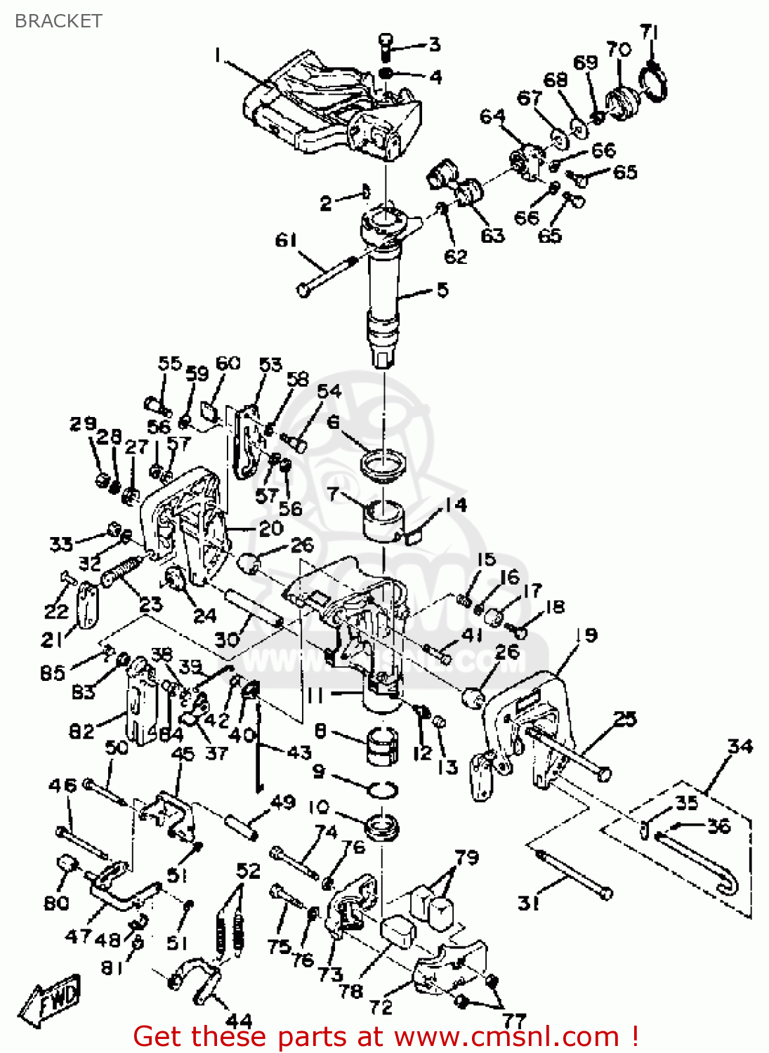 Yamaha 9 9n 15n 1984 1985 Bracket Buy Original Bracket Spares Online