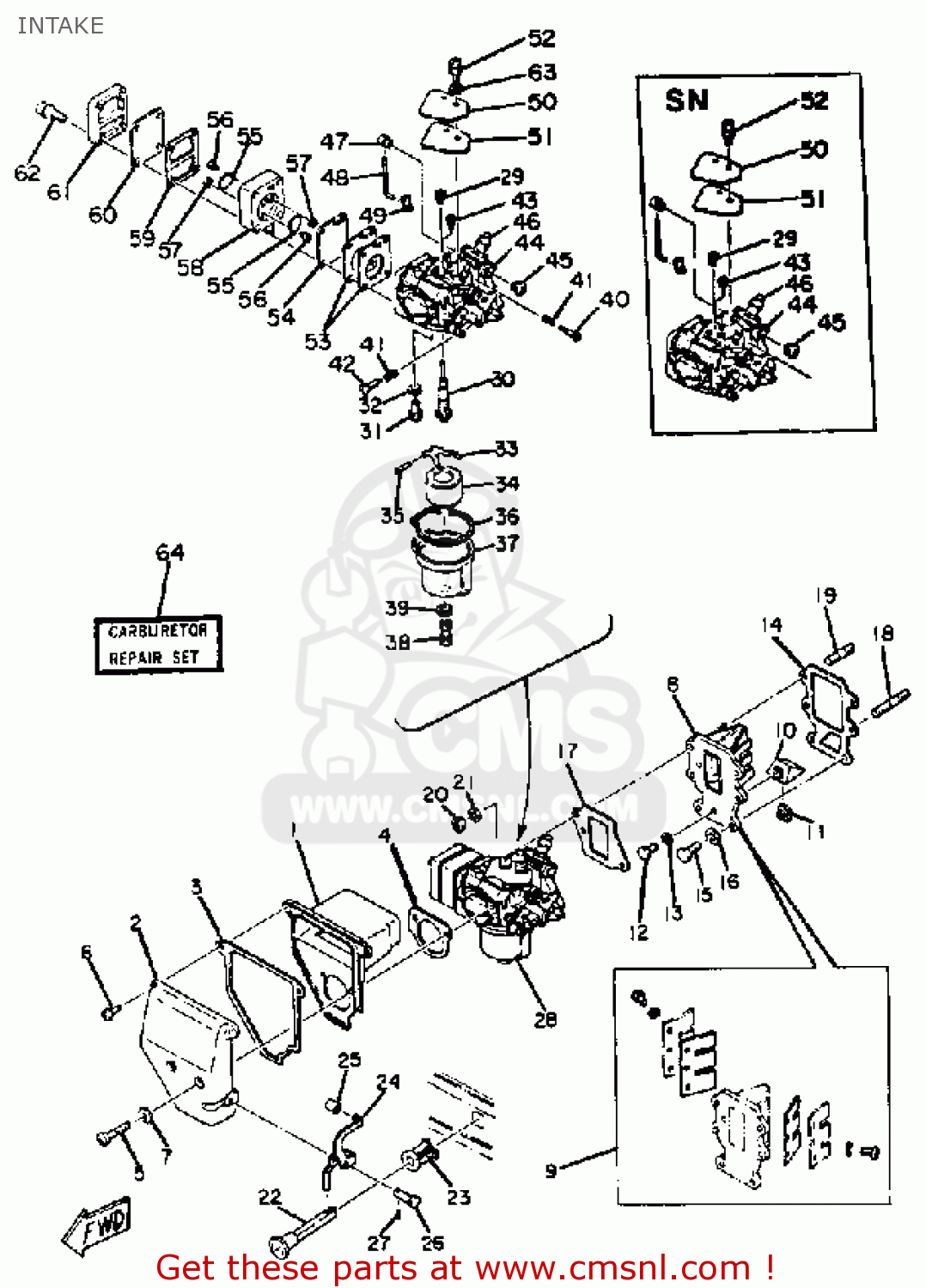 Yamaha 9 9n 15n 1984 1985 Intake Buy Original Intake Spares Online