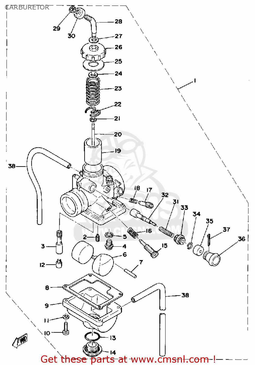 Yamaha DT100 1977 USA CANADA CARBURETOR - buy original CARBURETOR ...