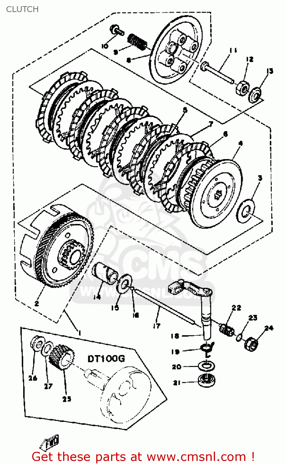 Yamaha DT100 1978 USA parts lists and schematics