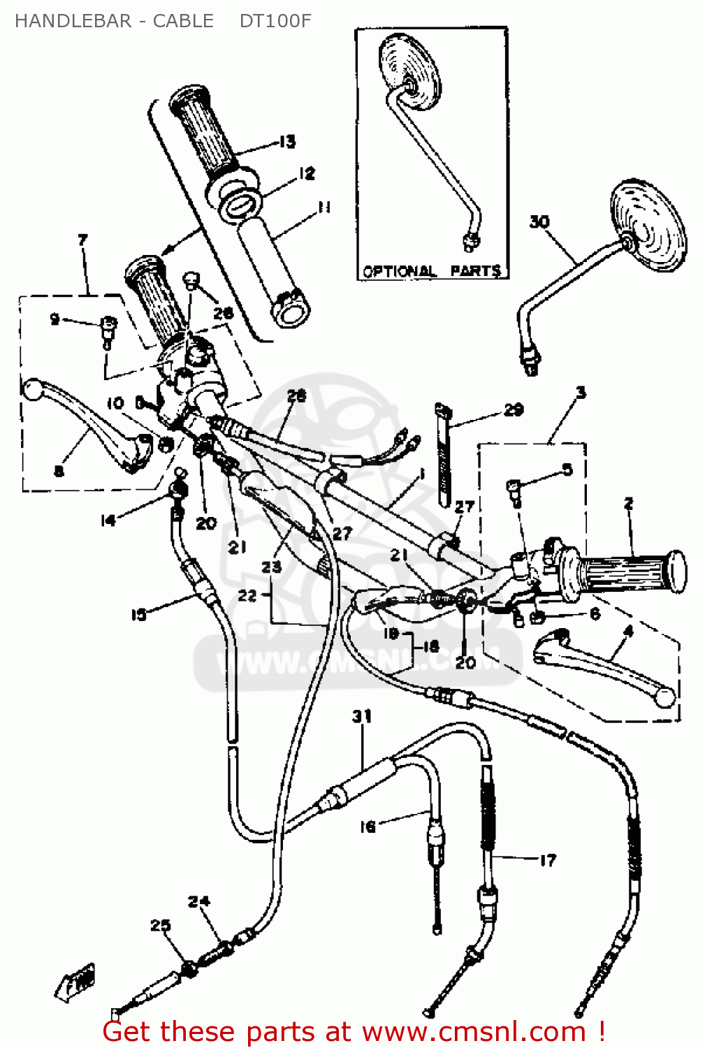Yamaha Yamaha DT100 1979 USA parts lists and schematics