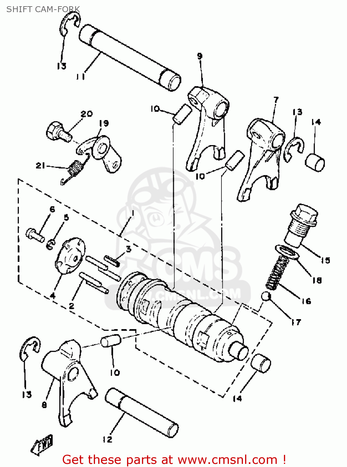 Yamaha DT100 1981 (B) USA SHIFT CAM-FORK - buy original SHIFT CAM-FORK ...