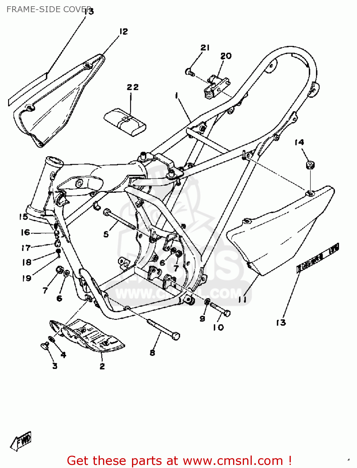 Yamaha DT125 1978 USA FRAME-SIDE COVER - buy original FRAME-SIDE COVER ...
