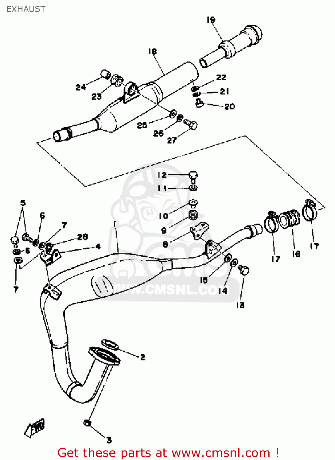 Yamaha DT125 1979 USA EXHAUST - buy original EXHAUST spares online