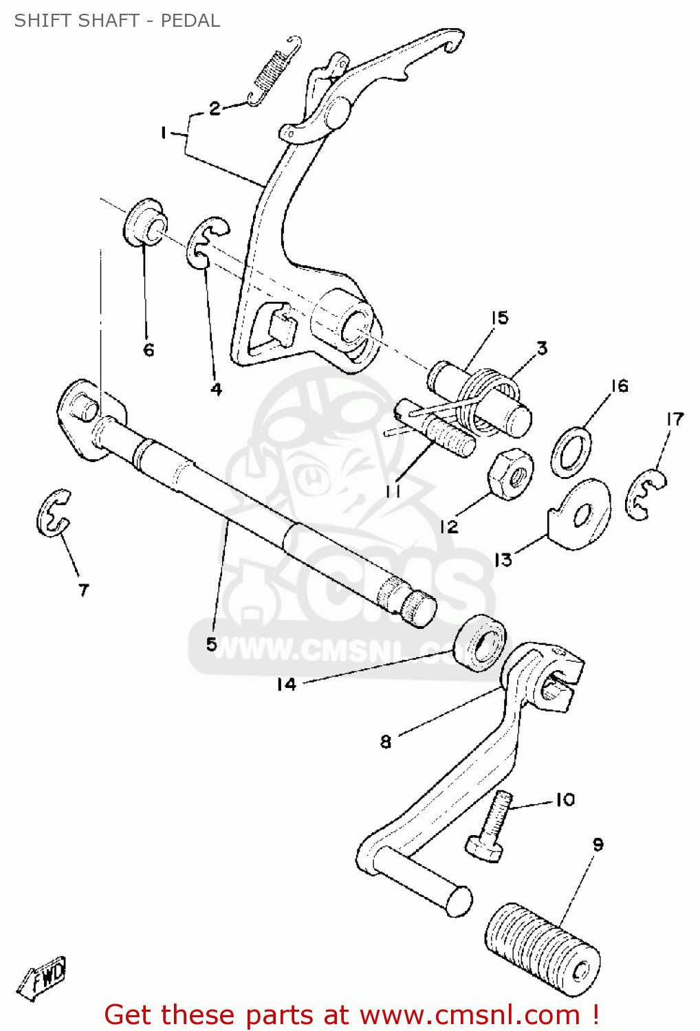 Yamaha DT125 1980 (A) USA SHIFT SHAFT - PEDAL - buy original SHIFT ...