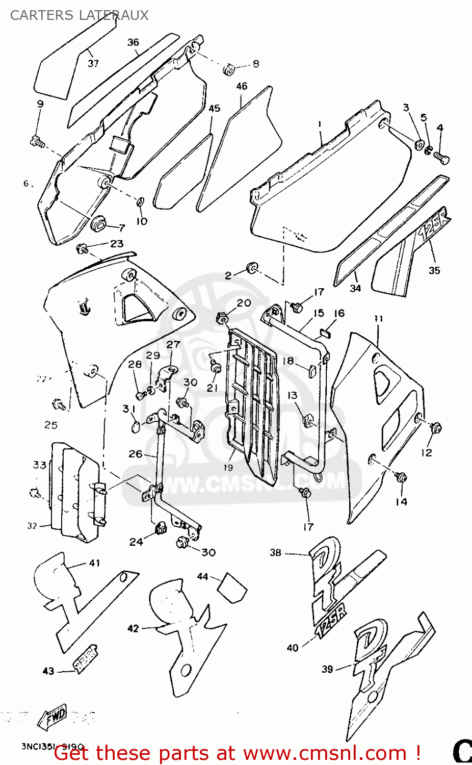 Yamaha DT125R 1990 3NC2 FRANCE 203NC-351FA CARTERS LATERAUX - buy ...