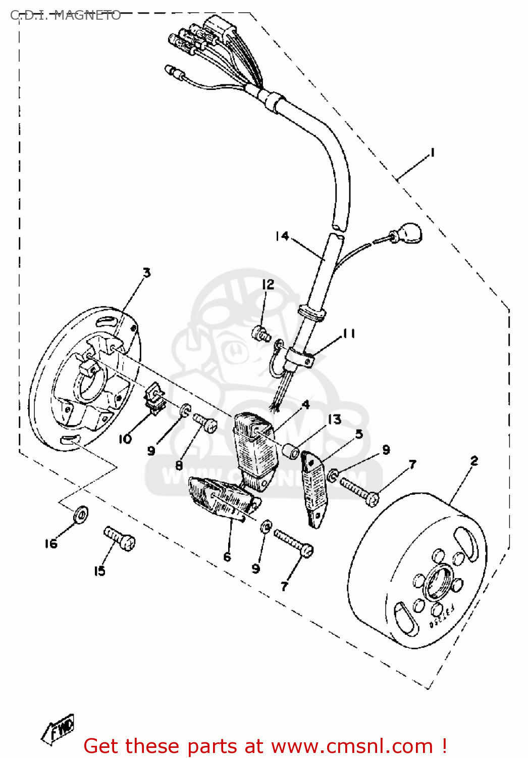 Yamaha DT175 1979 USA C.D.I. MAGNETO - buy original C.D.I. MAGNETO ...