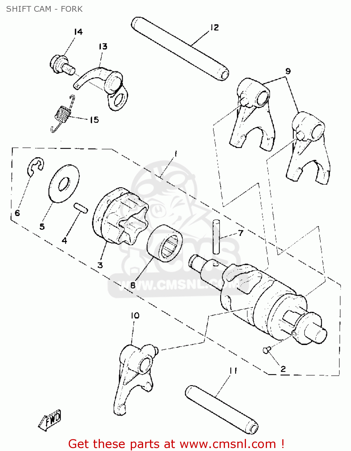 Yamaha DT175 1980 (A) USA SHIFT CAM - FORK - buy original SHIFT CAM ...