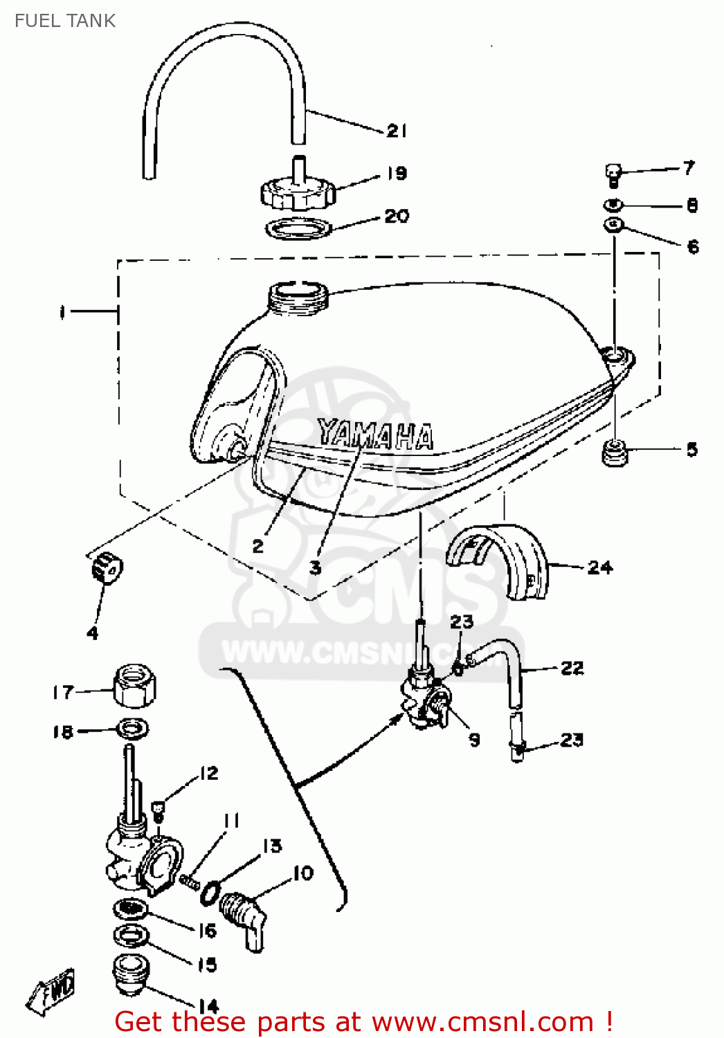 Yamaha DT175 1981 (B) USA FUEL TANK - buy original FUEL TANK spares online