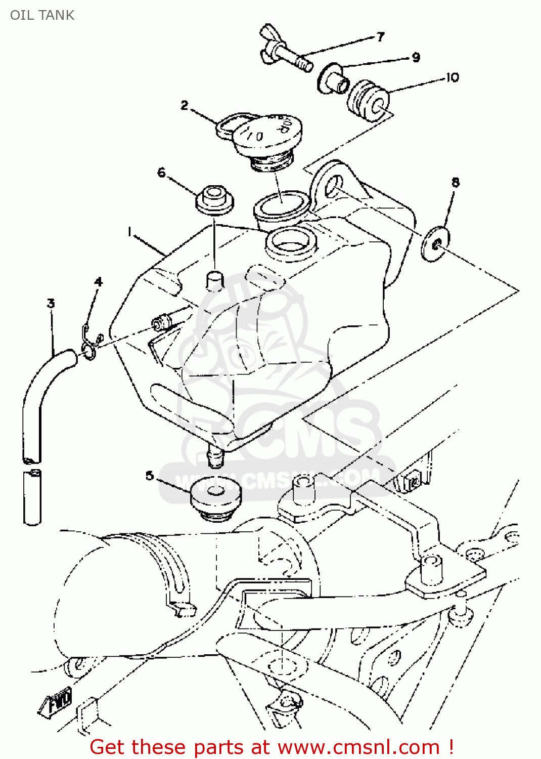 Yamaha DT175 1981 (B) USA OIL TANK - buy original OIL TANK spares online