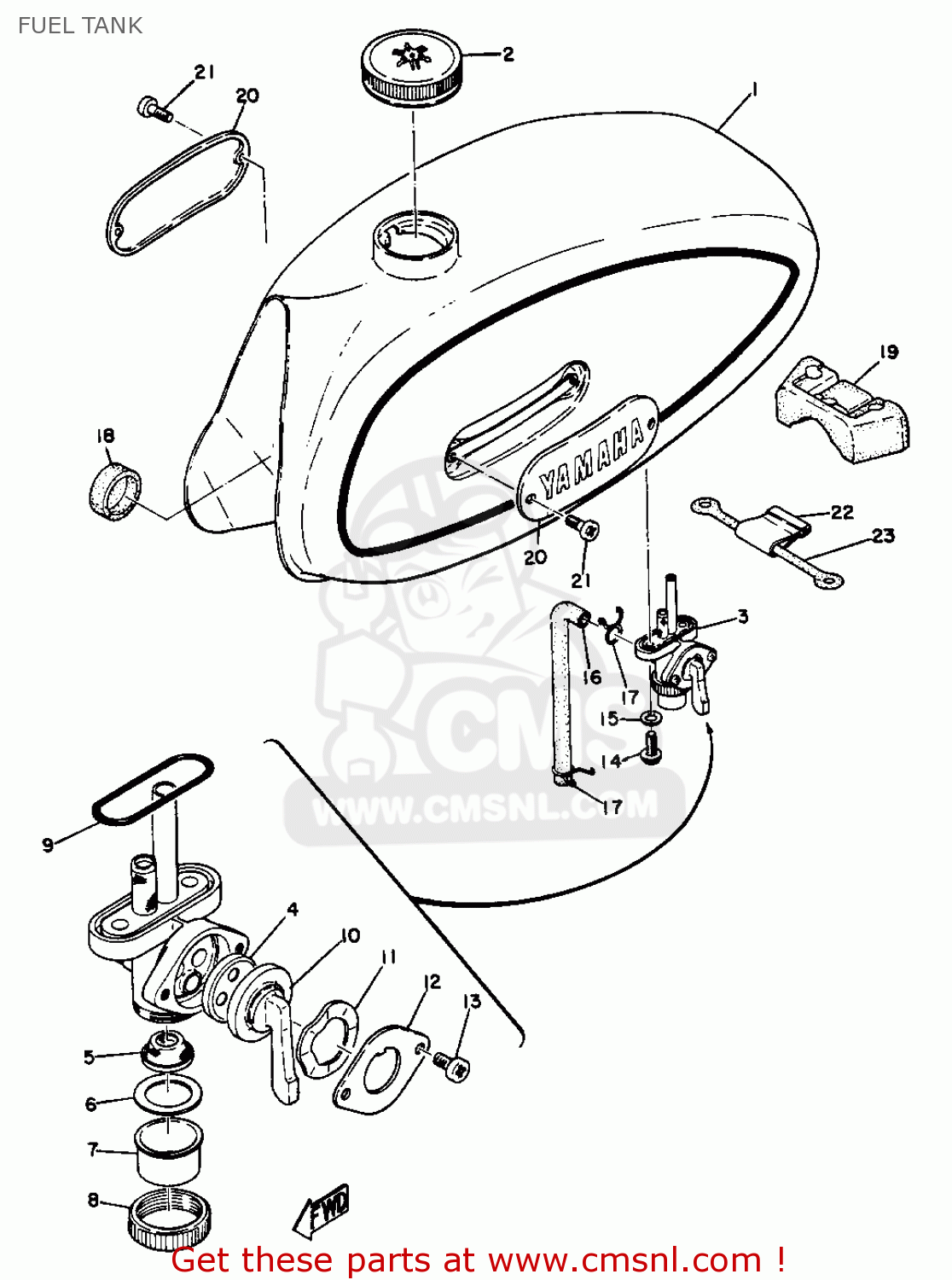 Yamaha DT1S 1969 1970 USA FUEL TANK - buy original FUEL TANK spares online