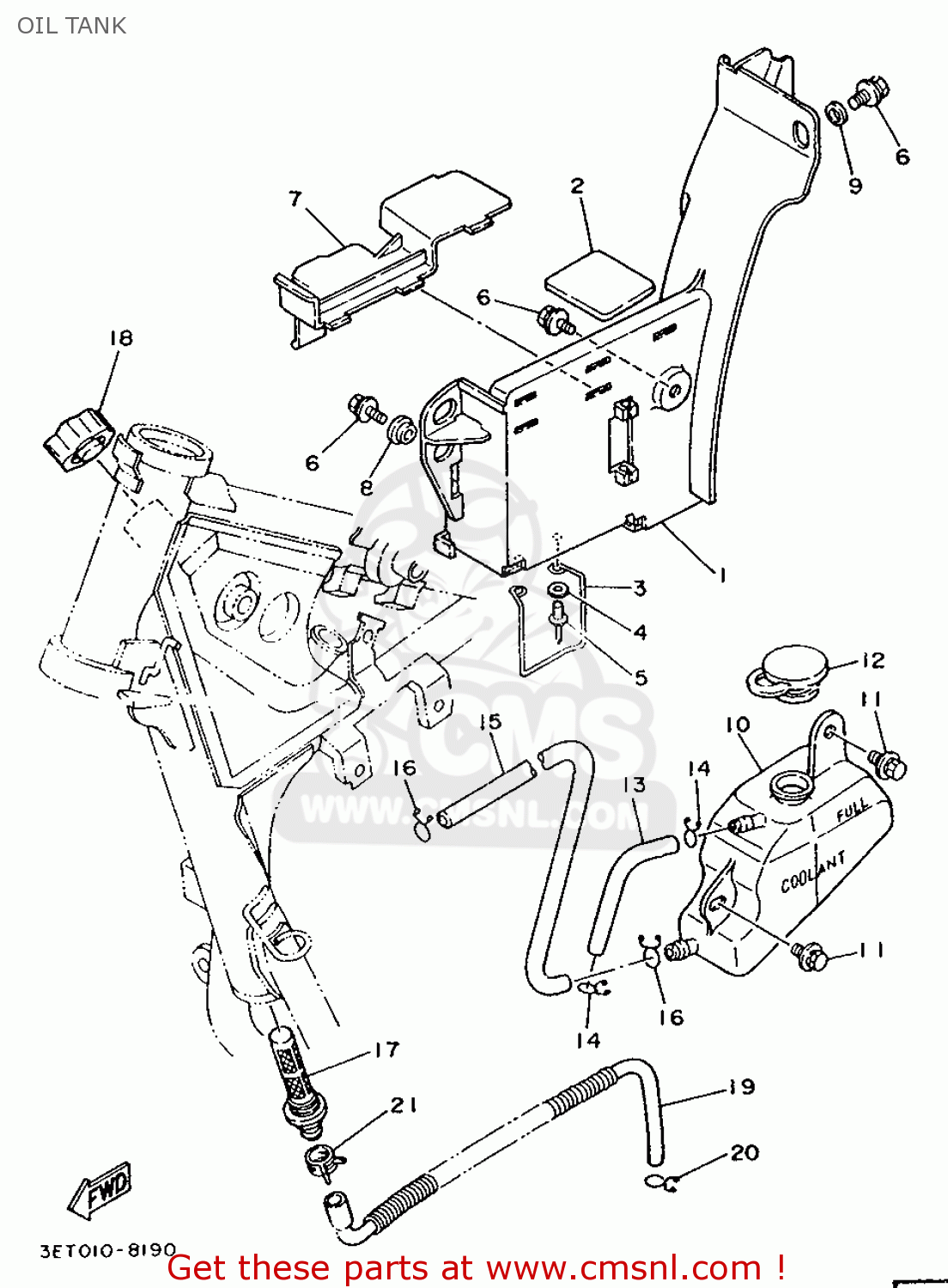 Yamaha DT200R 1989 2YY1 EUROPE 292YY-300E1 OIL TANK - buy original OIL ...