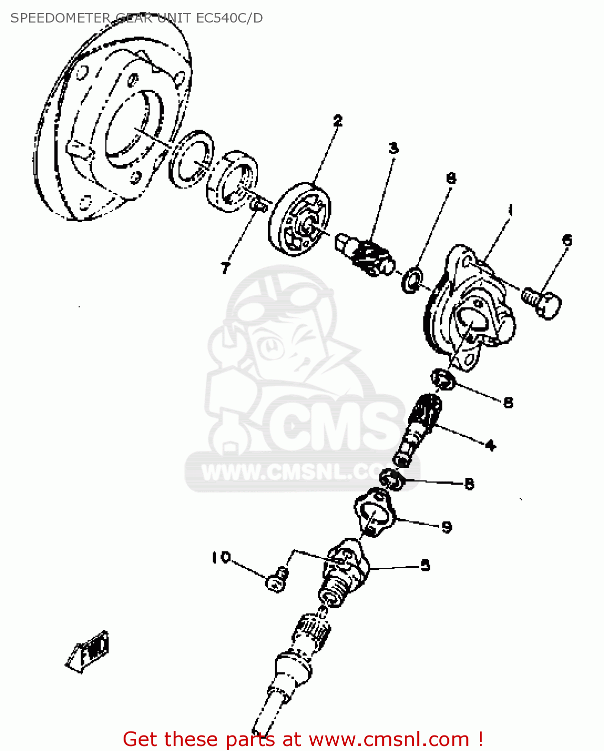 Yamaha EC540C 1979/1980 SPEEDOMETER GEAR UNIT EC540C/D - buy original ...