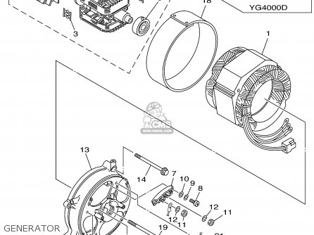 Yamaha EF4000DE 7VW2 YG4000D 7VW2 GENERATOR 2000 parts lists and schematics