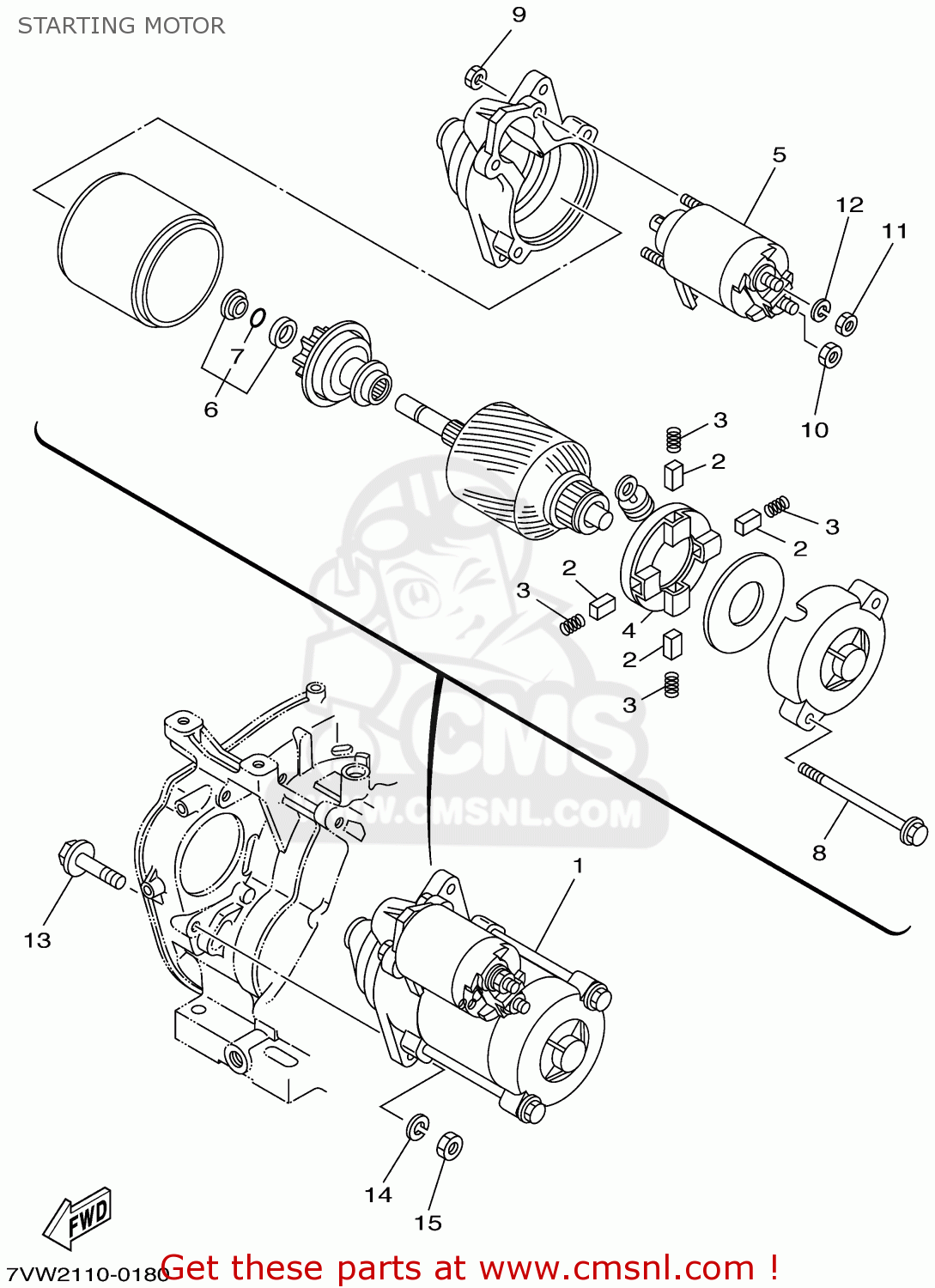 Yamaha EF4000DE 7VW2 YG4000D 7VW2 GENERATOR 2000 STARTING MOTOR - buy ...