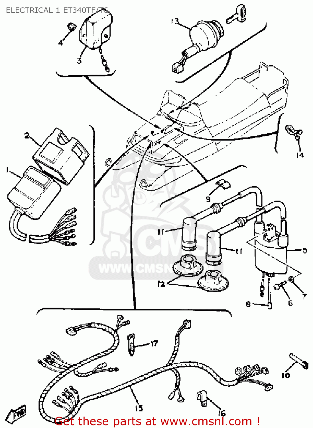 Yamaha ET340 TG ENTICER 1982/1983 ELECTRICAL 1 ET340TF/TG - buy ...