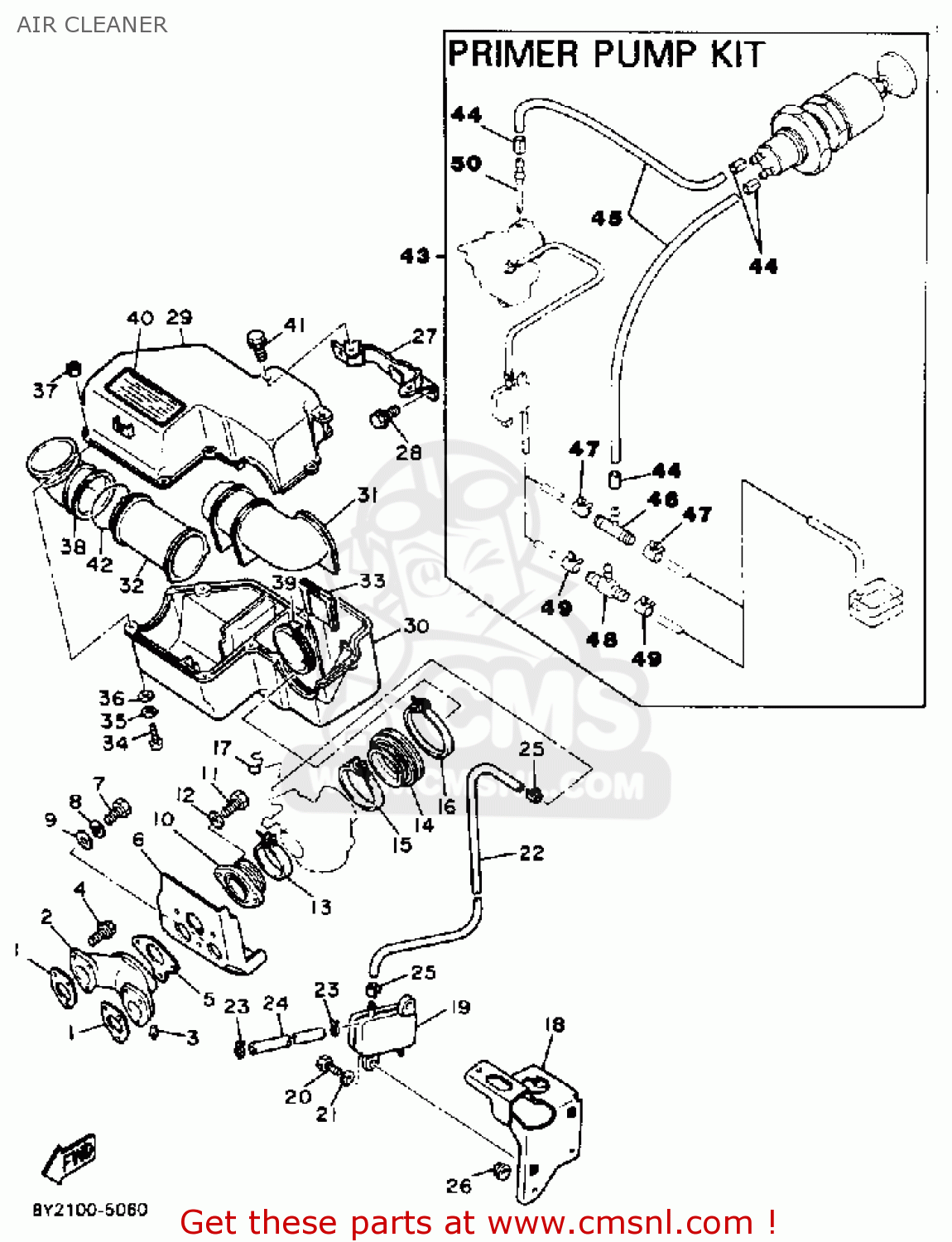Yamaha ET340TL 1987 AIR CLEANER - buy original AIR CLEANER spares online
