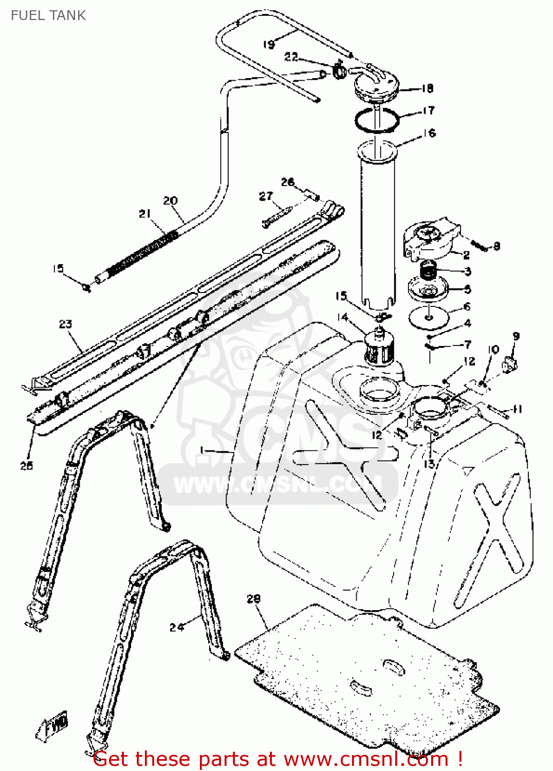 Yamaha EW643B SNOWMOBILE 1973 FUEL TANK - buy original FUEL TANK spares ...