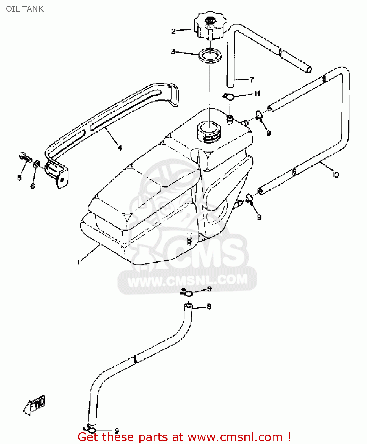 Yamaha EW643B SNOWMOBILE 1973 OIL TANK - buy original OIL TANK spares ...