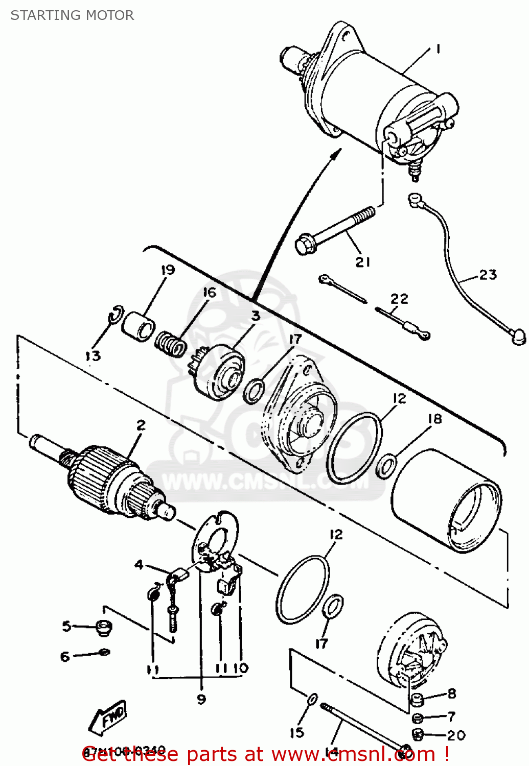 Yamaha EX570ER EXCITER 1991 STARTING MOTOR - buy original STARTING ...