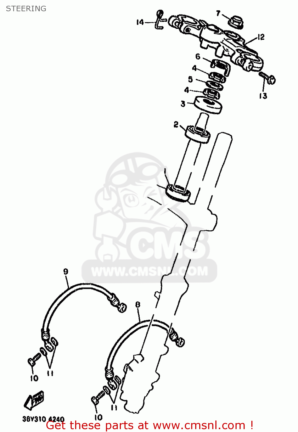 Yamaha FJ1100 1984 36Y EUROPE 2536Y-300E1 STEERING - buy original ...