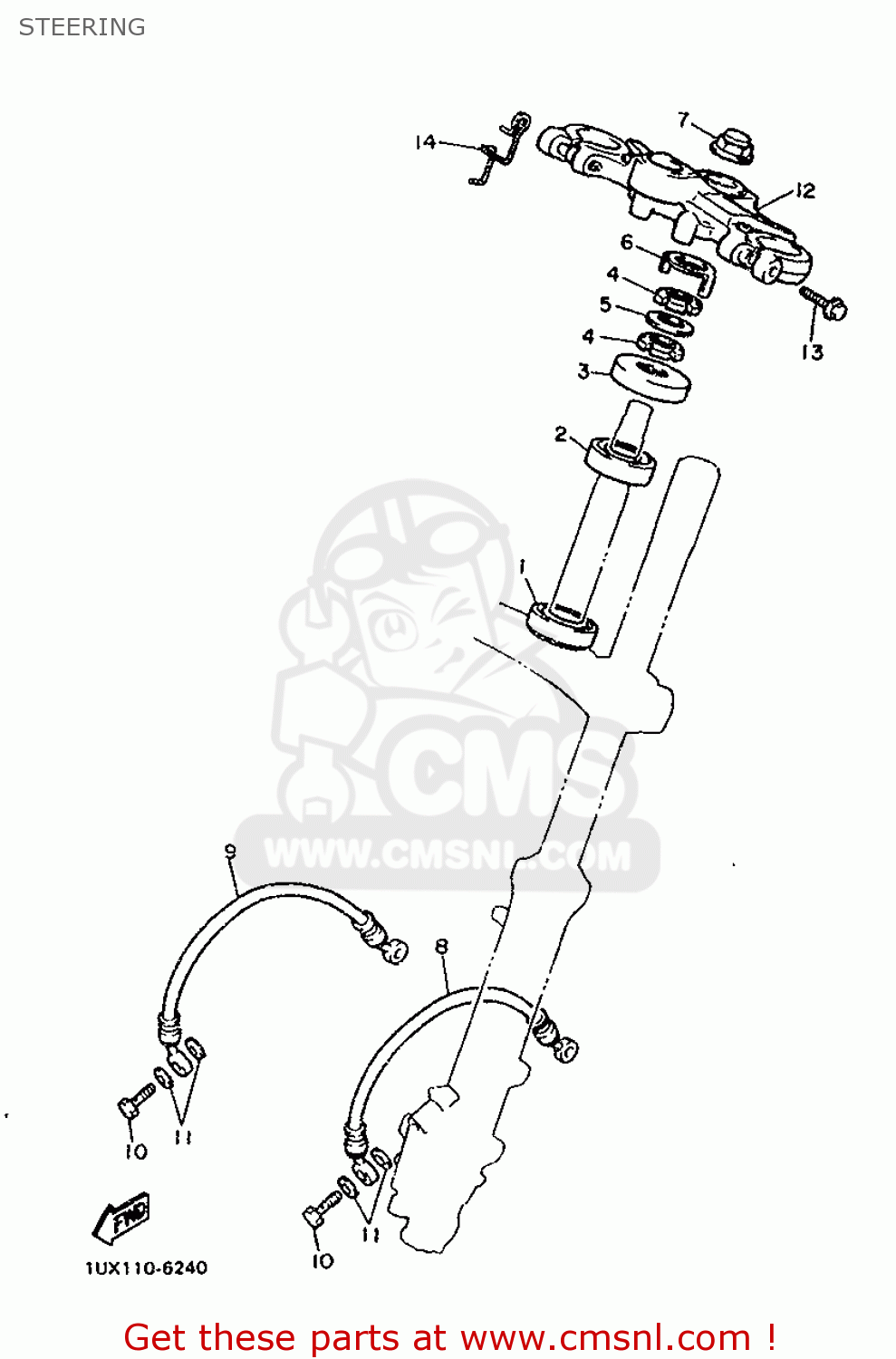 Yamaha FJ1200 1986 1TX ENGLAND 261TX-310E2 STEERING - buy original ...