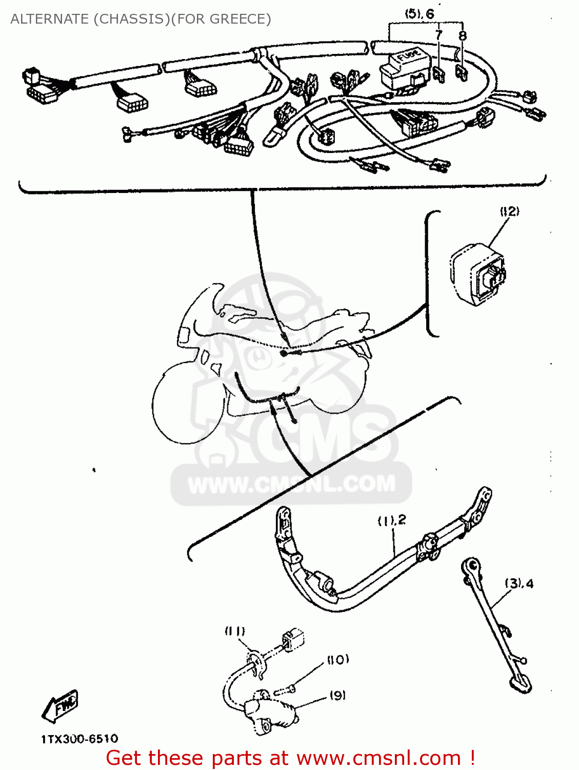 Yamaha FJ1200 1986 1TX EUROPE 261TX-300E2 parts lists and schematics