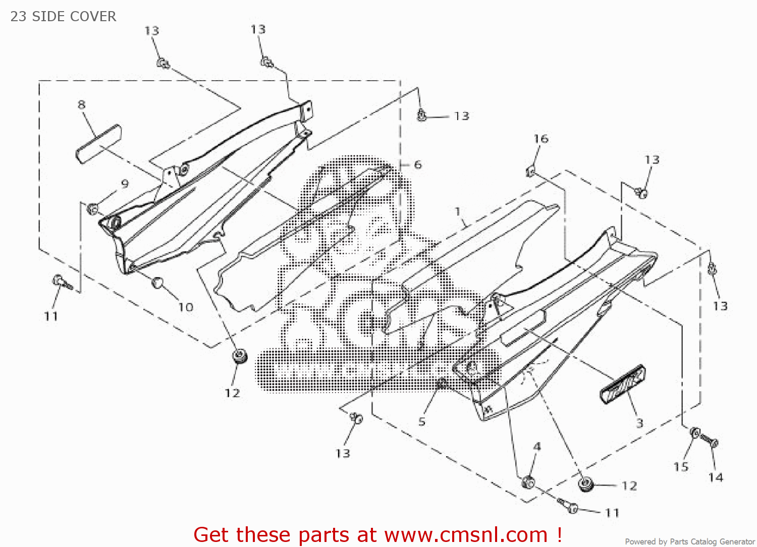 Yamaha FJR1300-AE 2016 B961 EUROPE 1RB96-300E1 23 SIDE COVER - buy ...