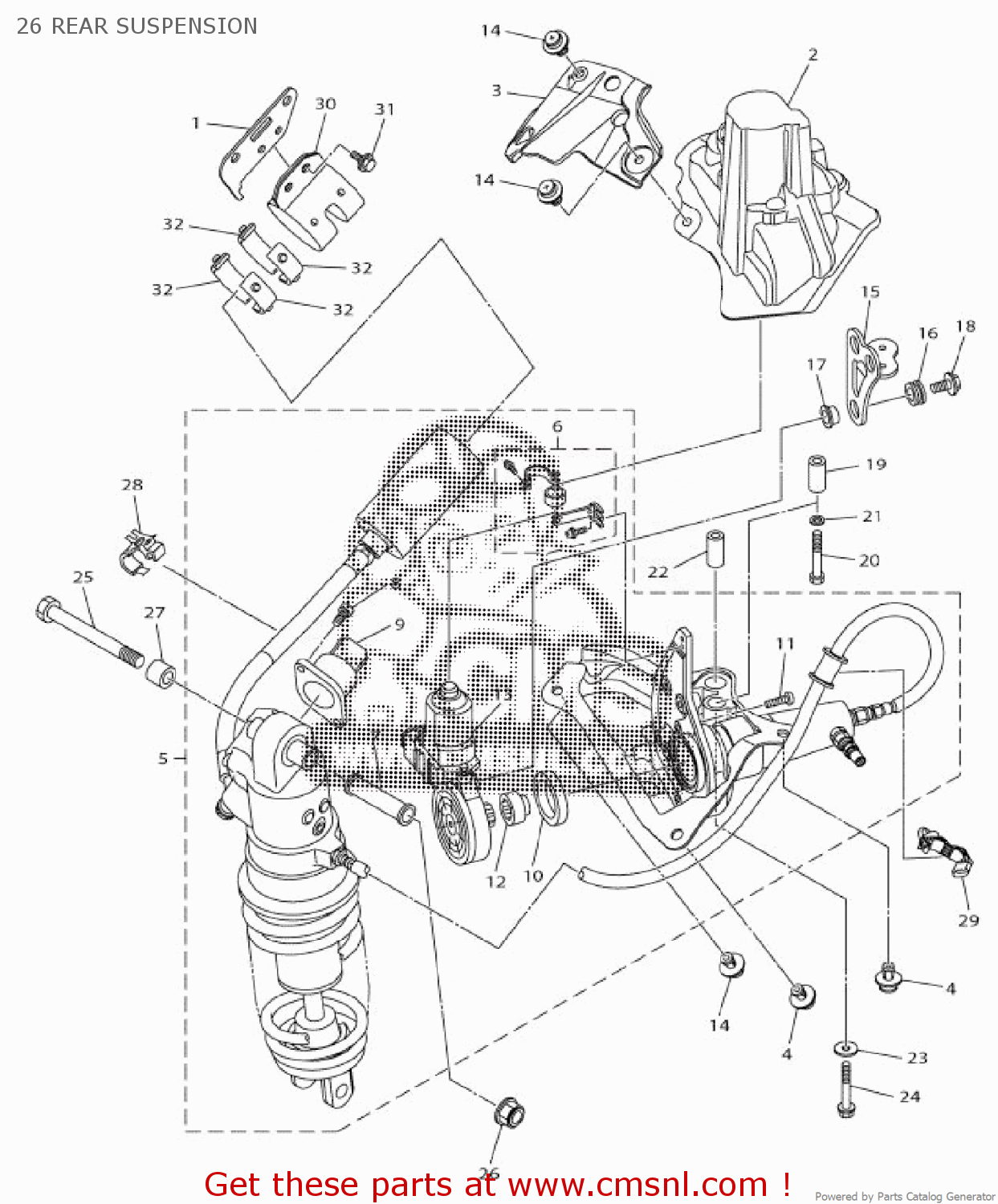 Yamaha FJR1300-AE 2016 B961 EUROPE 1RB96-300E1 26 REAR SUSPENSION - buy ...