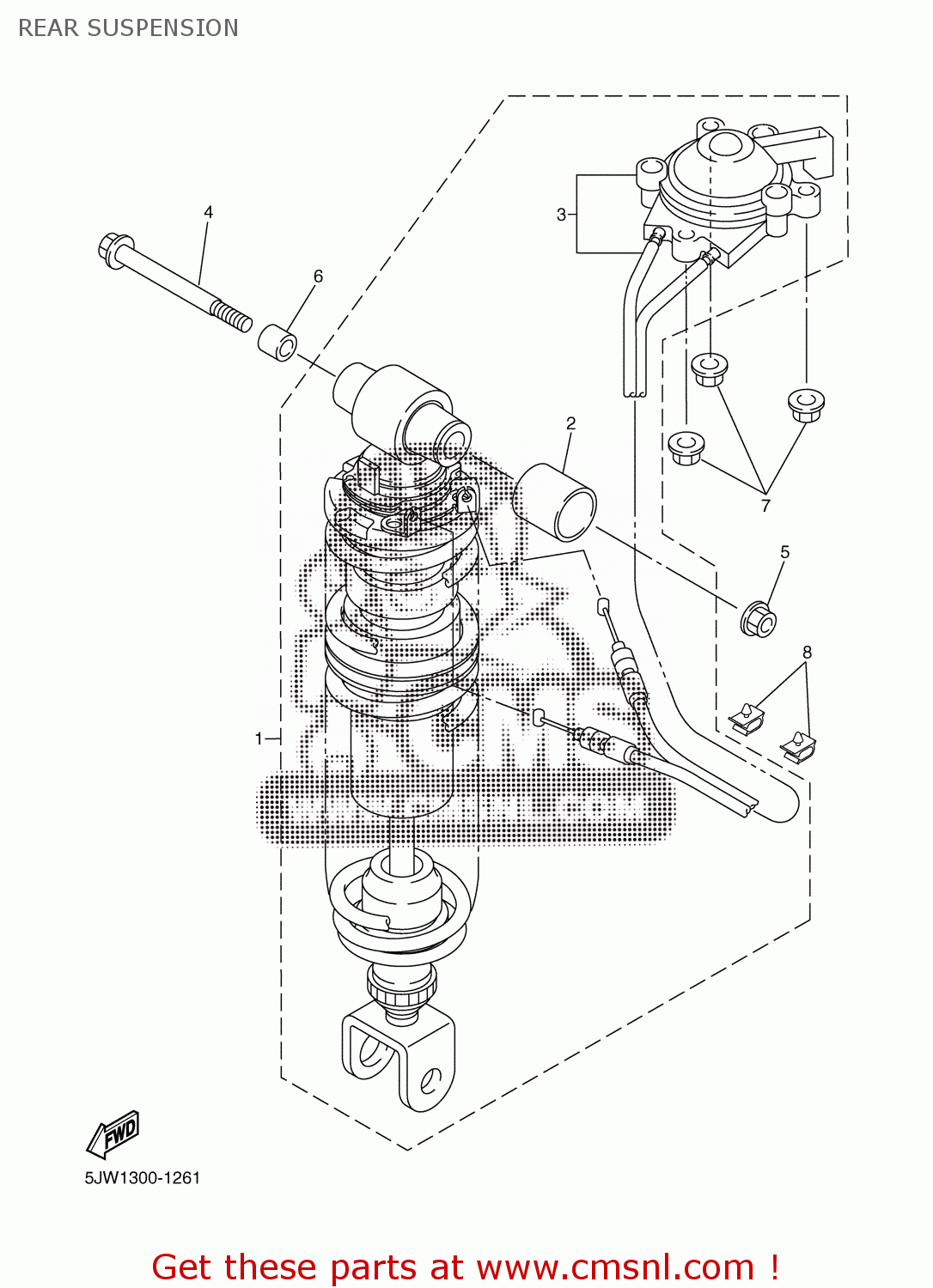 Yamaha FJR1300 FJR1300C 2003 (3) USA CALIFORNIA REAR SUSPENSION - buy ...
