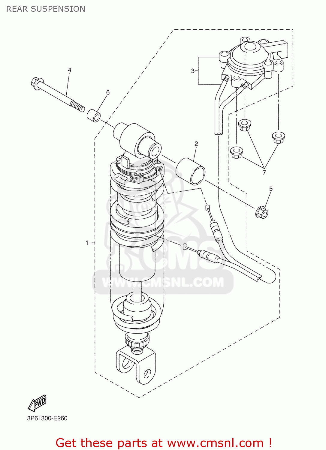 Yamaha FJR1300AS 2007 2D27 IRELAND 1F2D2-300E1 REAR SUSPENSION - buy ...