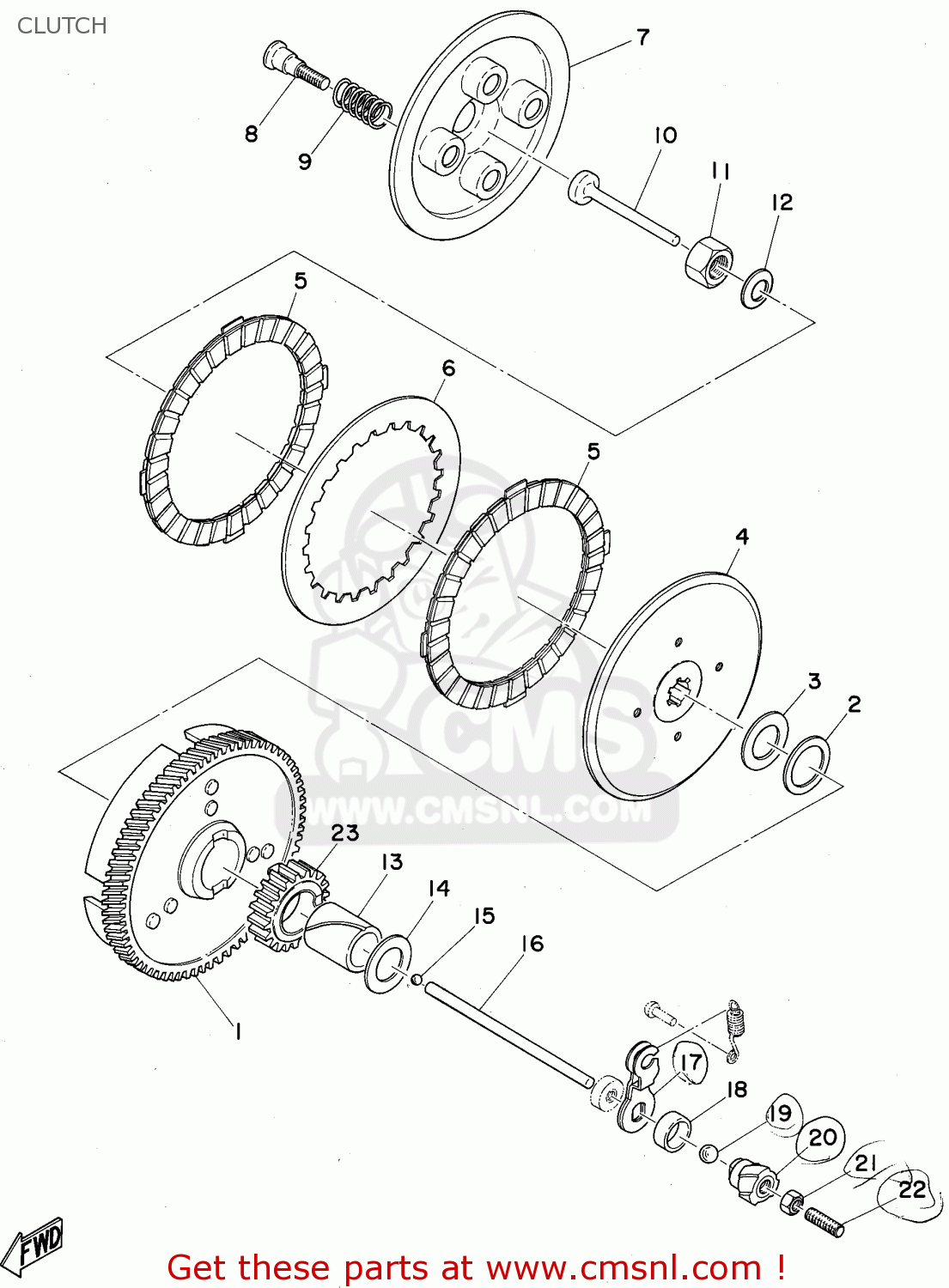Yamaha FS1E 1974 ENGLAND TYPE 470 CLUTCH - buy original CLUTCH spares ...