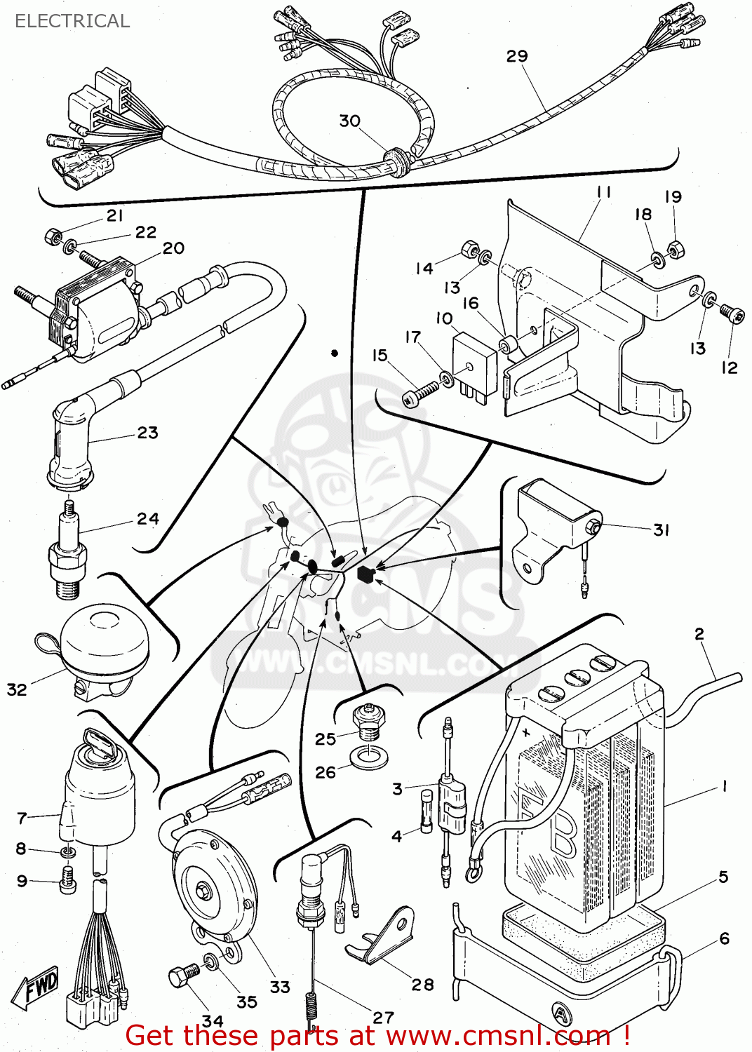 Yamaha FS1E 1974 ENGLAND TYPE 470 ELECTRICAL - buy original ELECTRICAL ...