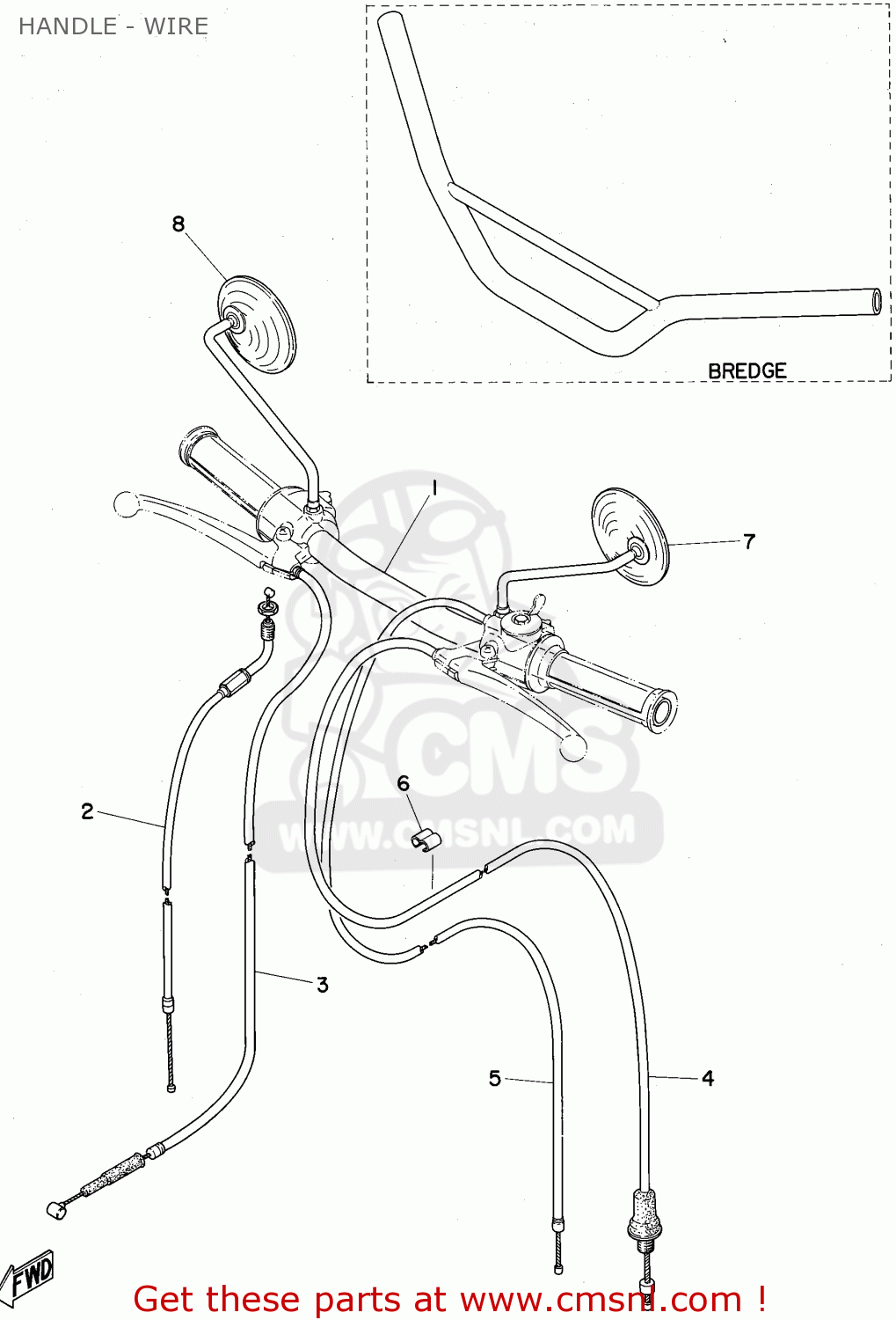 Yamaha FS1E 1974 ENGLAND TYPE 470 HANDLE - WIRE - buy original HANDLE ...