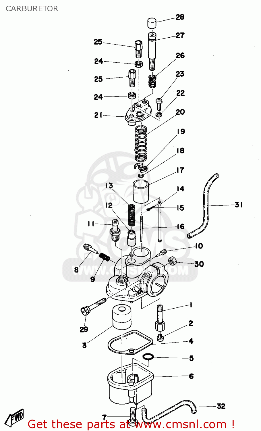 Yamaha FS1E 1975 MAURITIUS TYPE 394 CARBURETOR - buy original ...