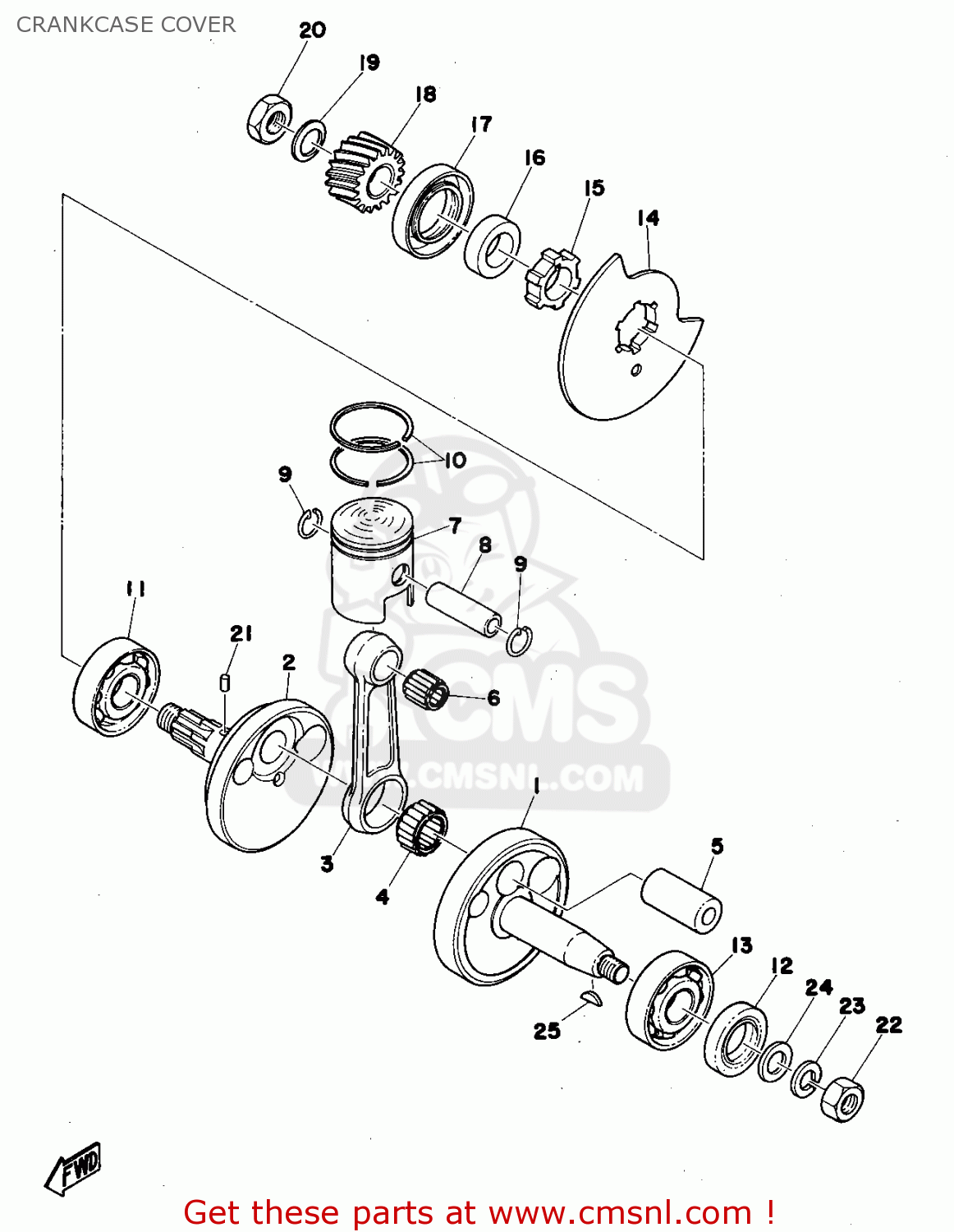Yamaha FS1E 1975 REUNION TYPE 394 CRANKCASE COVER - buy original ...
